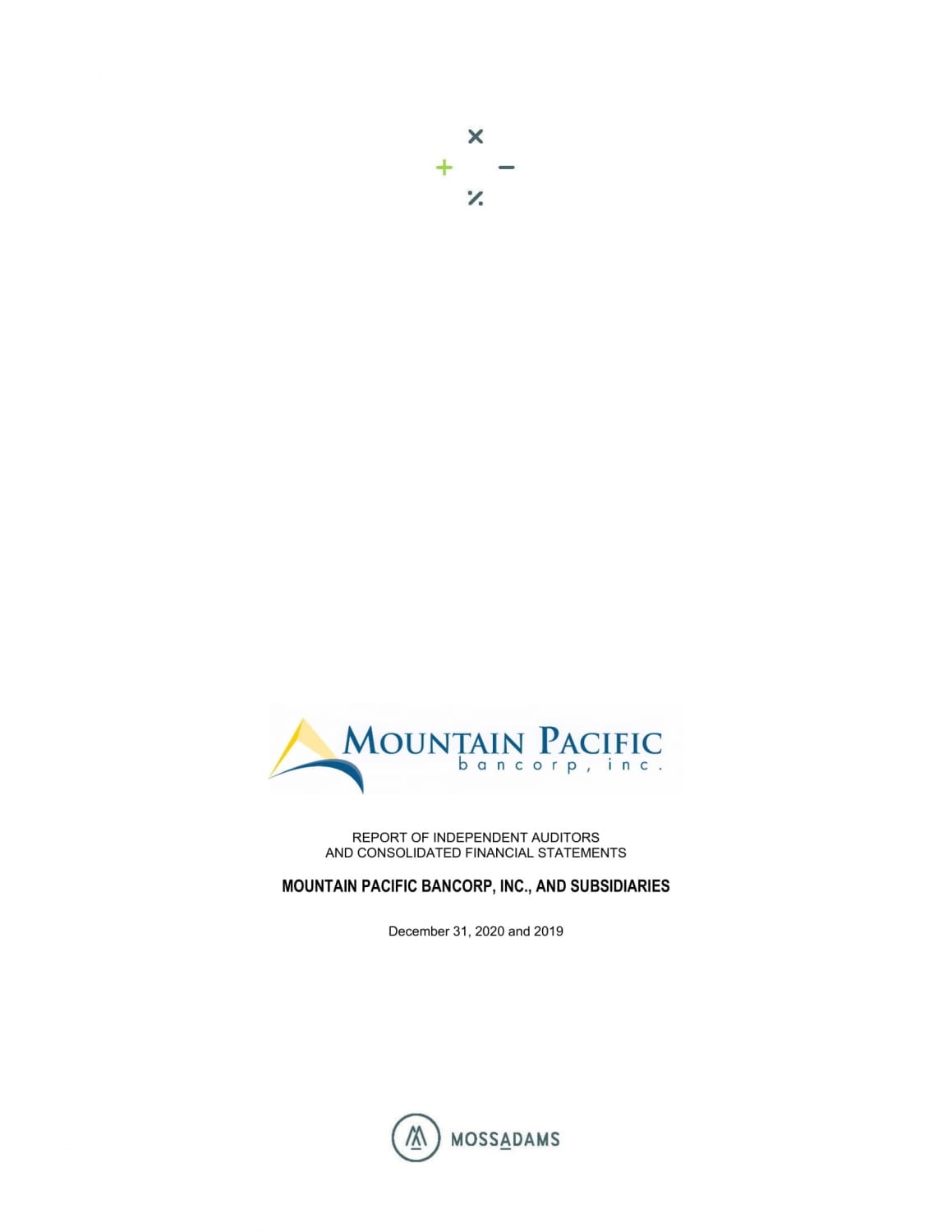 2020 Annual Report – Mountain Pacific Bank