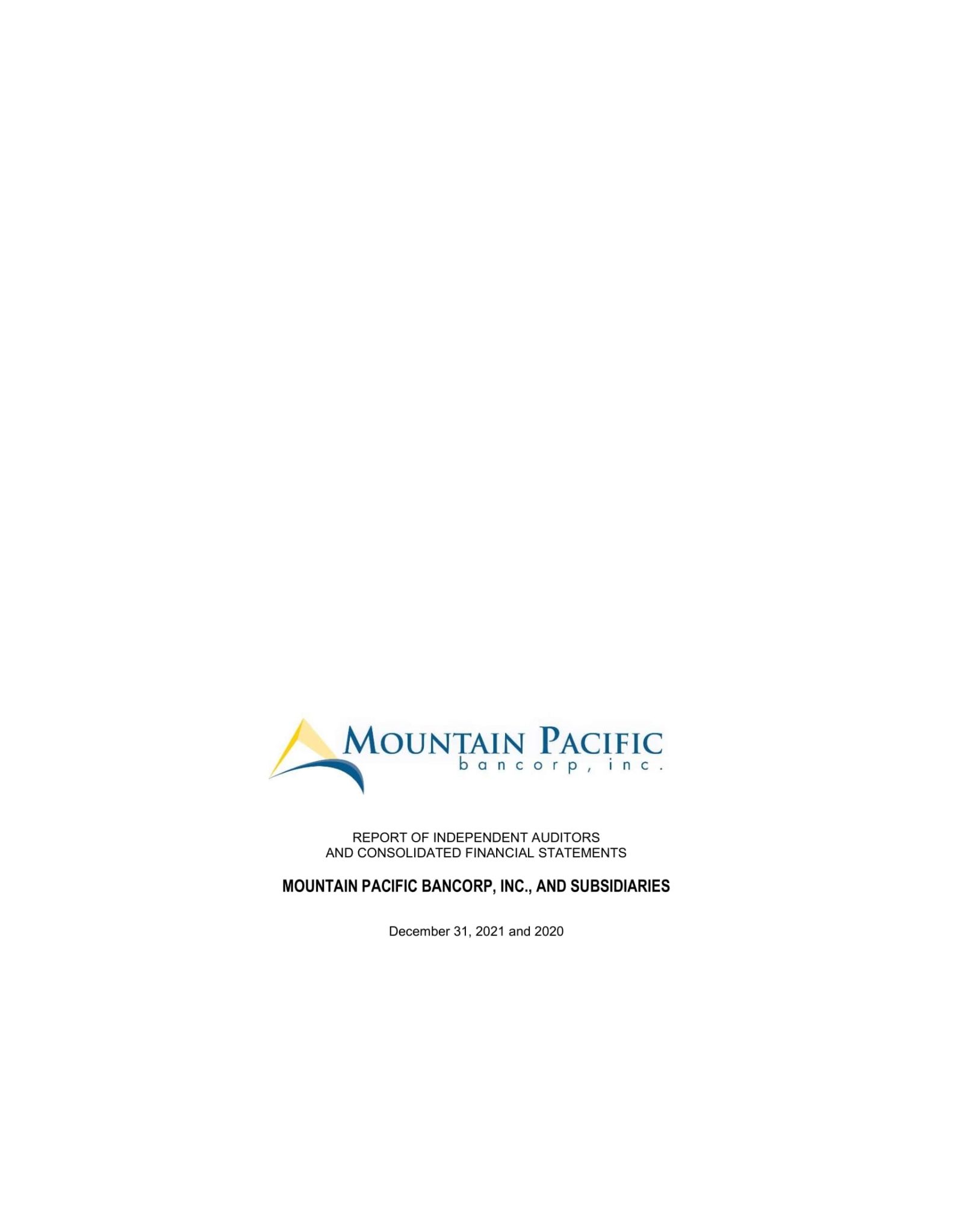 2021 Annual Financial Statement – Mountain Pacific Bank